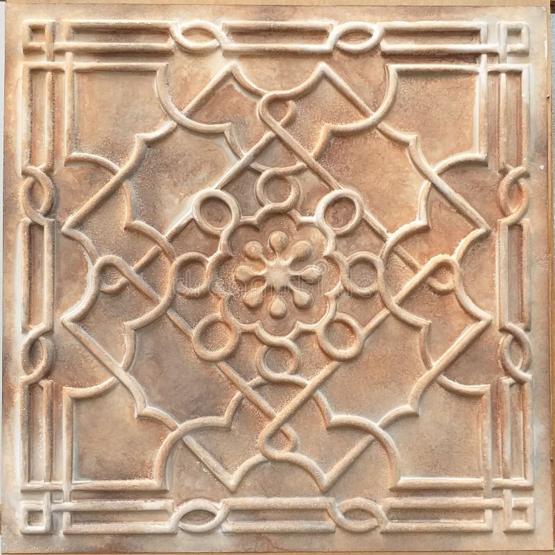 Washed Brown Decorative Wall or Ceiling Tile Stock Image - Image of ...