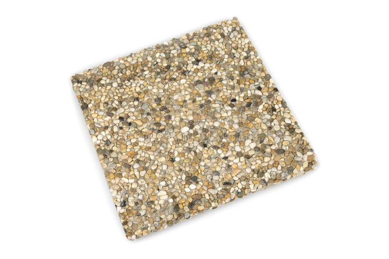 Washed Gravel Paving Tile Outdoor on a White Stock Image - Image of ...
