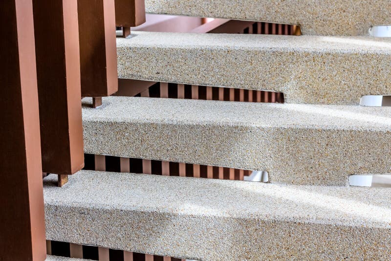 Washed Gravel Stone Staircase Step Up Ladder Stock Image - Image of ...