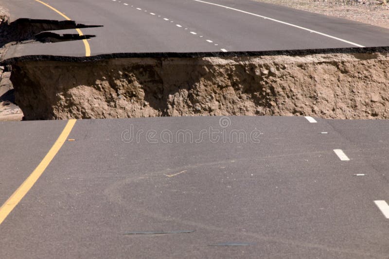 Washed out road stock photo. Image of street, damaged - 4260246