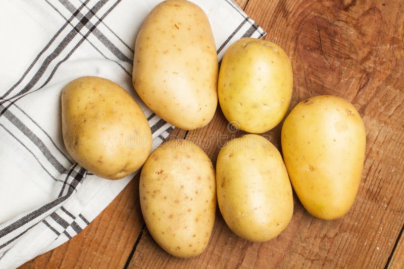 Washed Potatoes on a Grid Serviette Stock Photo - Image of natural ...