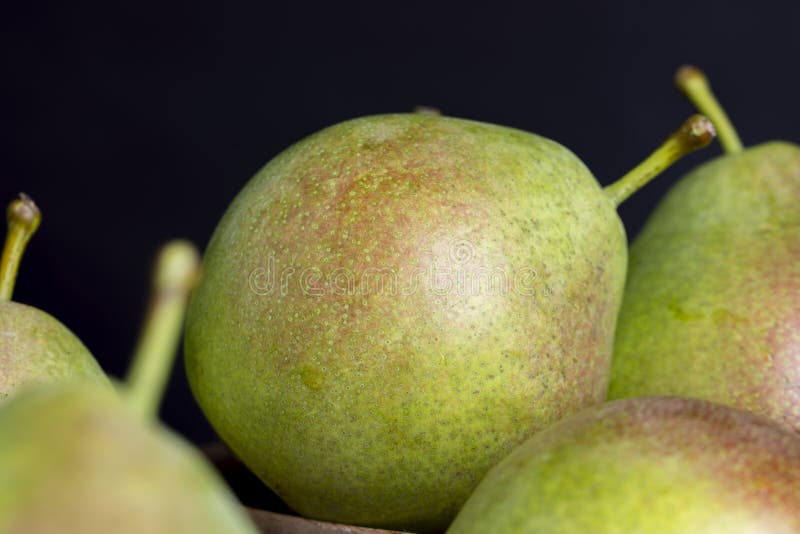 Washed Ripe Green Pears on the Cutting Board Stock Photo - Image of ...