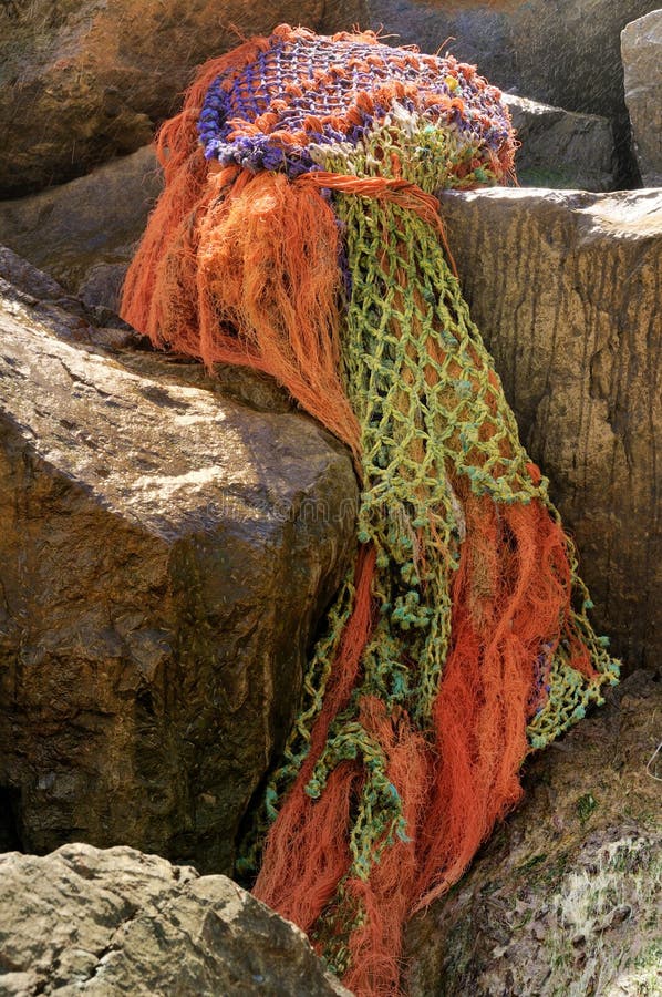 Washed up fishing net stock image. Image of blue, storm - 81163075