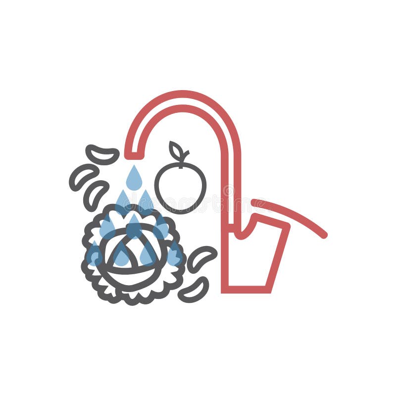 Food and Water Poisoning Icons. Hygiene Symbols. Vector Signs for Web ...