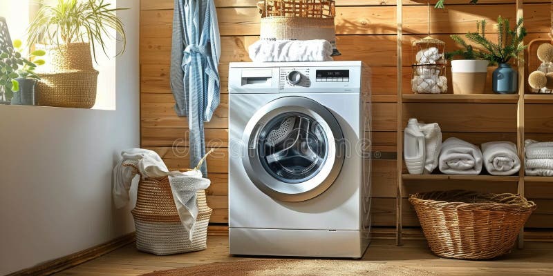 Washer and Dryer in Small Room Stock Image - Image of small, washer ...