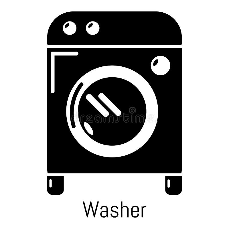 Washer Icon, Simple Black Style Stock Vector - Illustration of display ...