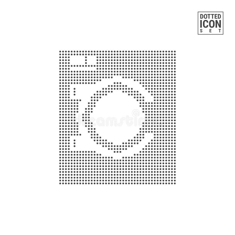 Washer or Laundry Dot Pattern Icon. Washer Dotted Icon Isolated on ...