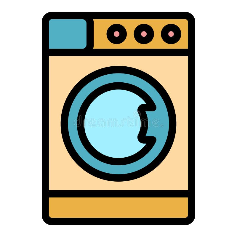 Washer Machine Icon Color Outline Vector Stock Vector - Illustration of ...
