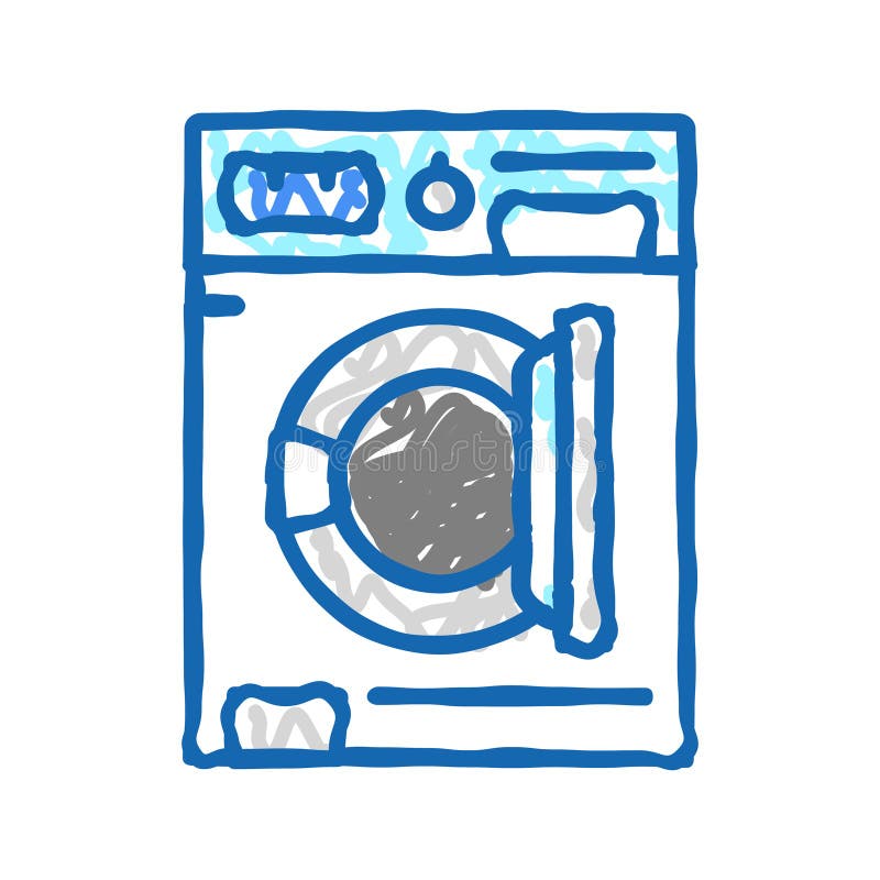 Washer Machine Icon Doodle Illustration Stock Illustration ...