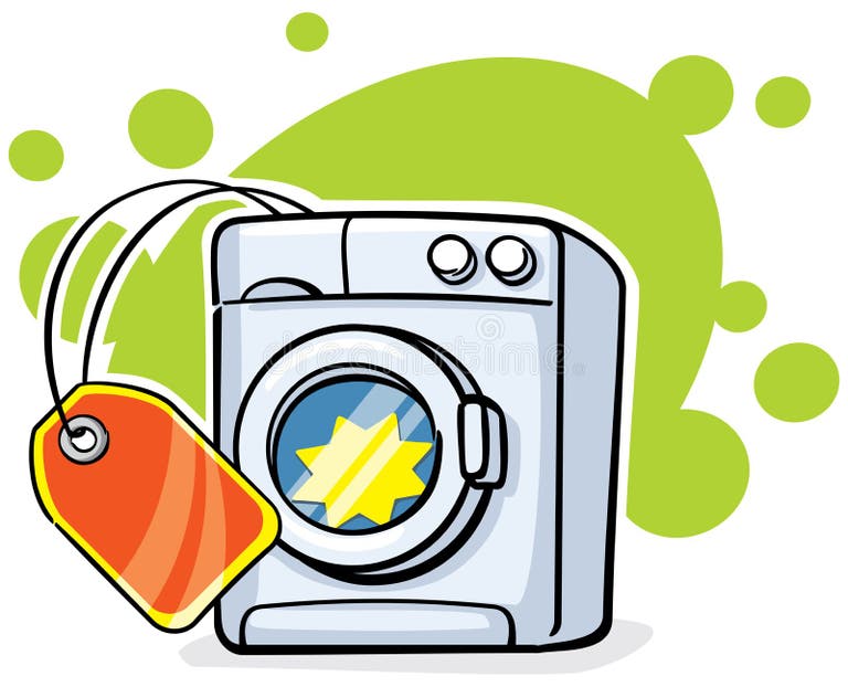 Washer Machine with Red Tag Stock Vector - Illustration of machine ...