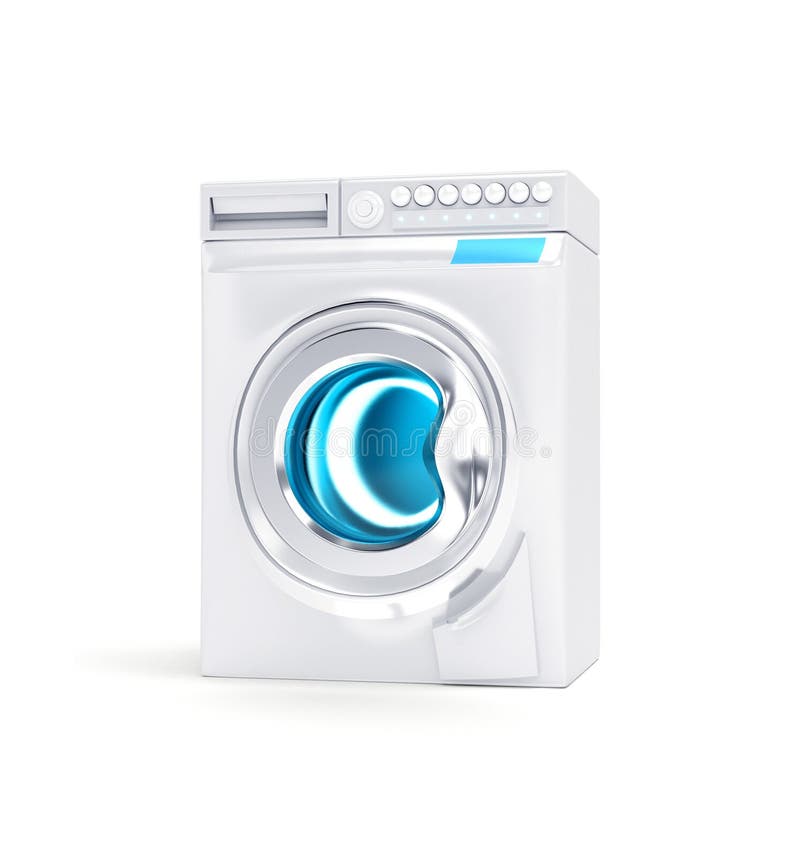 Washer. Washing Machine Model. 3d Illustration, 3d Rendering Stock ...