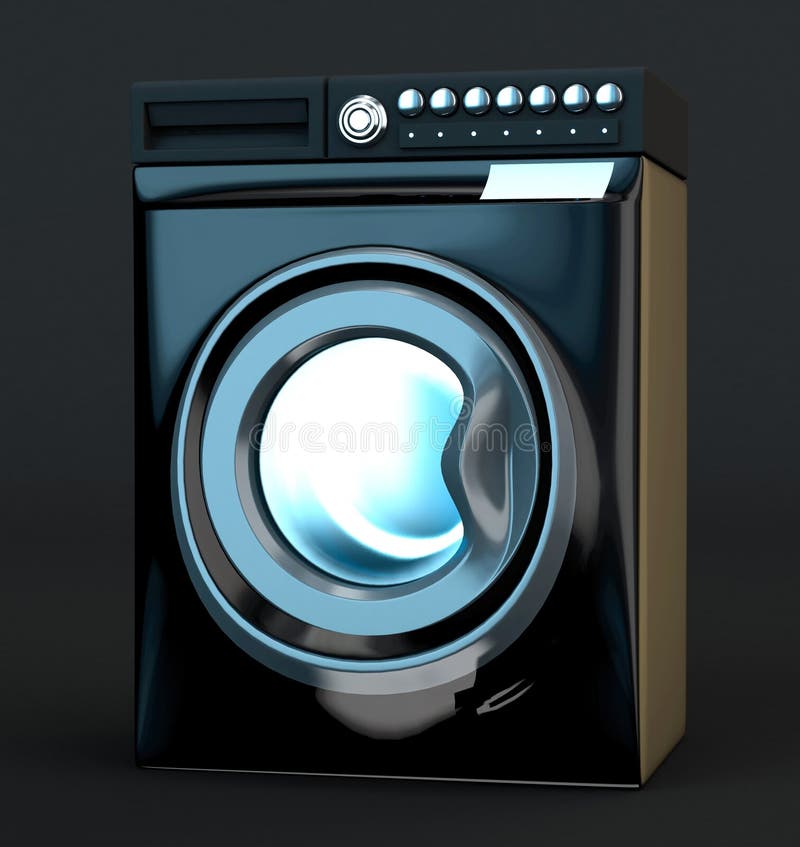 Washer. Washing Machine Model. 3d Illustration, 3d Rendering Stock ...