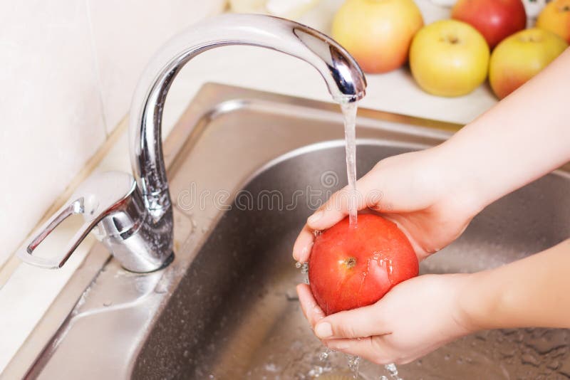 Washes apple stock image. Image of fruit, diet, water - 35674201