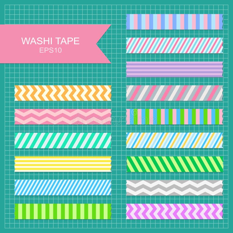 Vector Collection of Patterned Washi Tape Strips Stock Vector ...