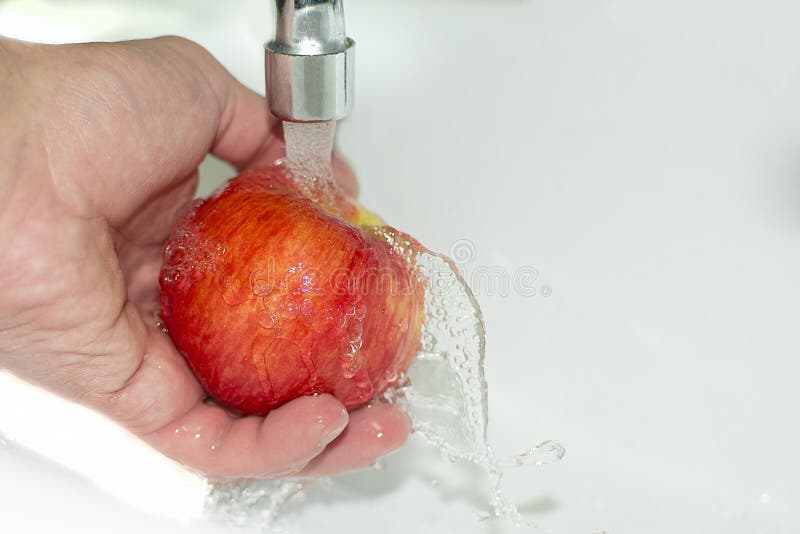 Washing Apple. Healthy Eating Concept Stock Image - Image of ...
