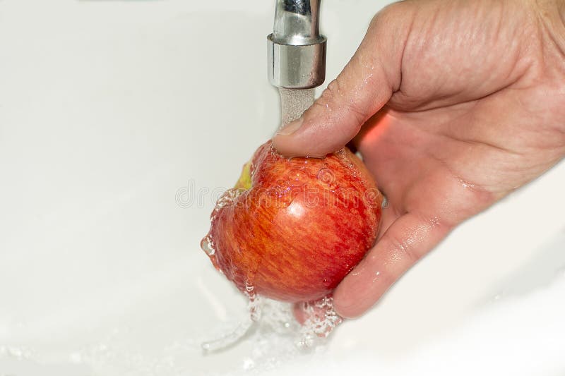 Washing Apple. Healthy Eating Concept Stock Image - Image of ingredient ...