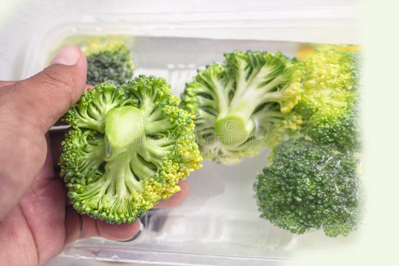 Washing Broccoli with Copy Space Text Stock Image - Image of kitchen ...