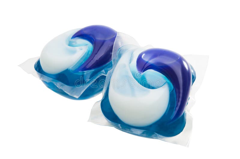 Washing Machine Laundry Pods Capsules And Powder Stock Photo - Image of ...