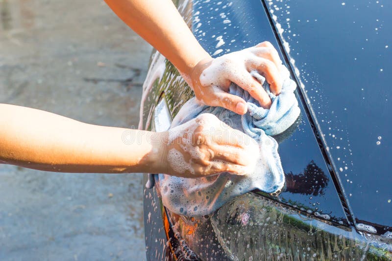 Washing the car stock photo. Image of flowing, shinning - 54907002