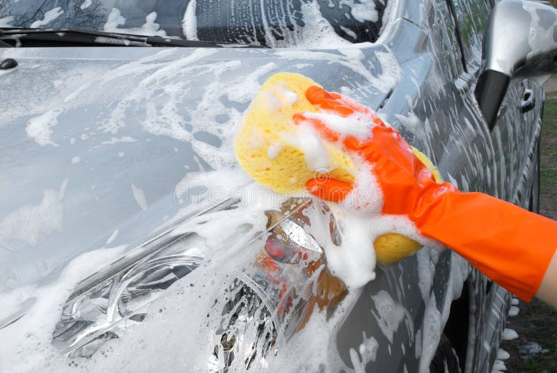 Washing a car stock image. Image of water, outdoors, rubber - 9092459