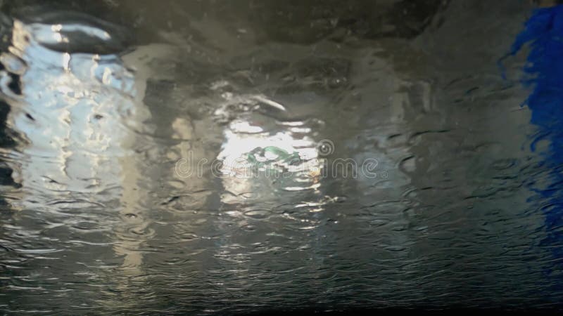 Washing Car with Rotating Brushes on Automatic Wash, Inside View Stock ...