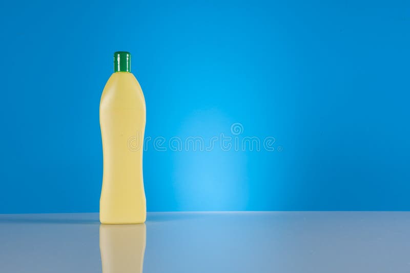 Washing and Cleaning Concept, Cleaning Set on Blue Background Stock ...
