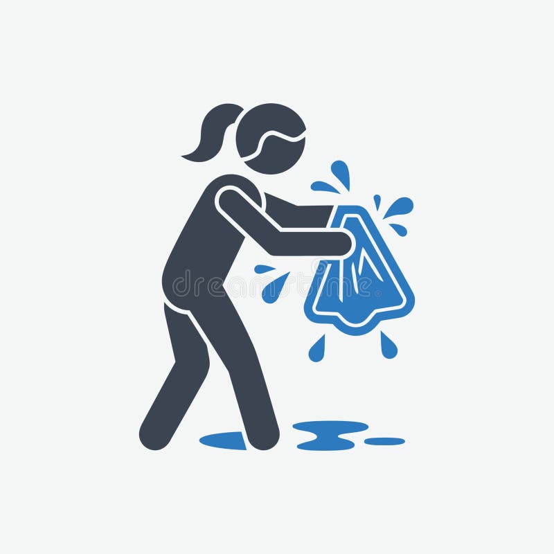 Washing Cloth Wringing Icon Stock Illustration - Illustration of vector ...