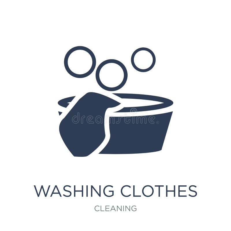 Washing Clothes Icon. Trendy Flat Vector Washing Clothes Icon on Stock ...