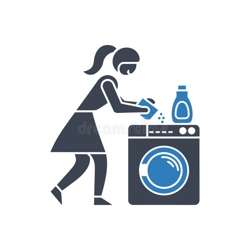 Washing Clothes icon stock illustration. Illustration of graphic ...