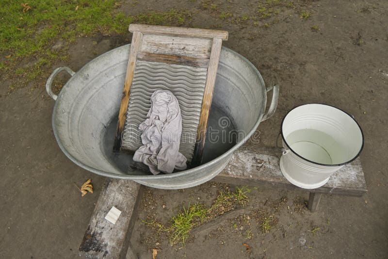 Washing Clothes in the Traditional Way by Hand Stock Photo - Image of ...