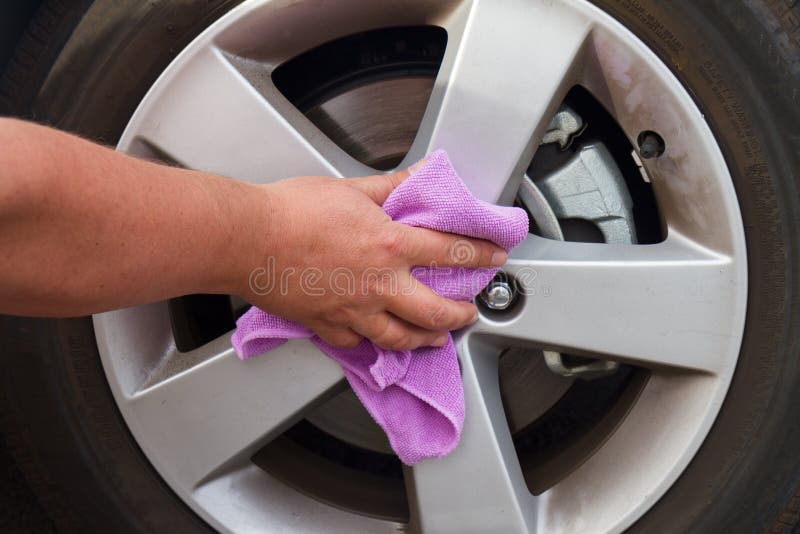 Washing a Car, Tires in Car Wash Business Stock Image - Image of tires ...