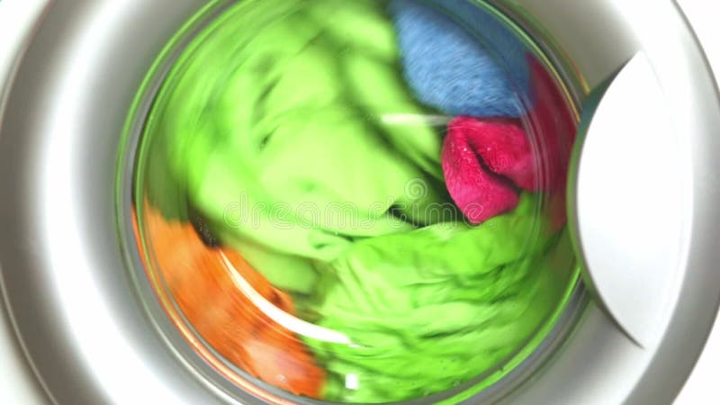 Washing Colored Laundry in the Washing Machine Stock Video - Video of ...