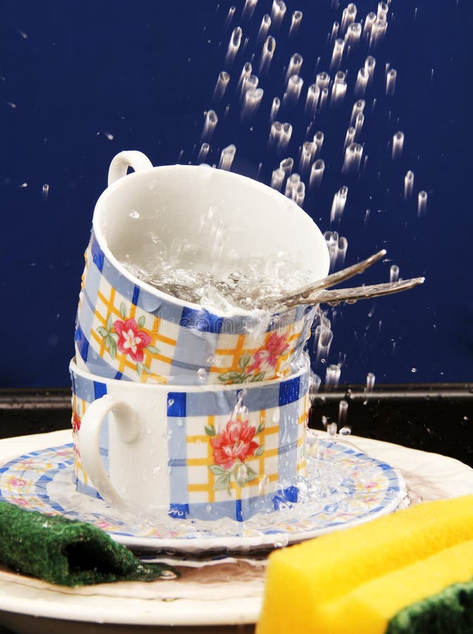 Washing of cups of tea. stock photo. Image of sink, chores - 30817996