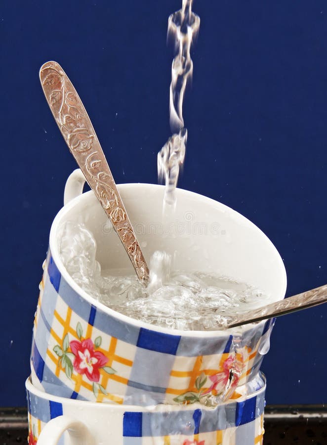 Washing of cups of tea. stock image. Image of house, household - 30818123