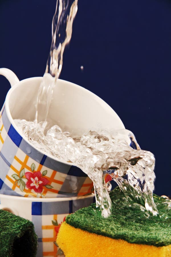 Washing of cups of tea. stock photo. Image of sink, chores - 30817996