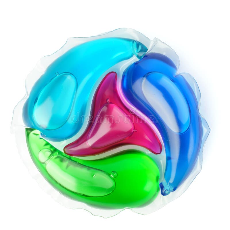 Detergent Powder for Colored Laundry in a Capsule on a White Stock ...