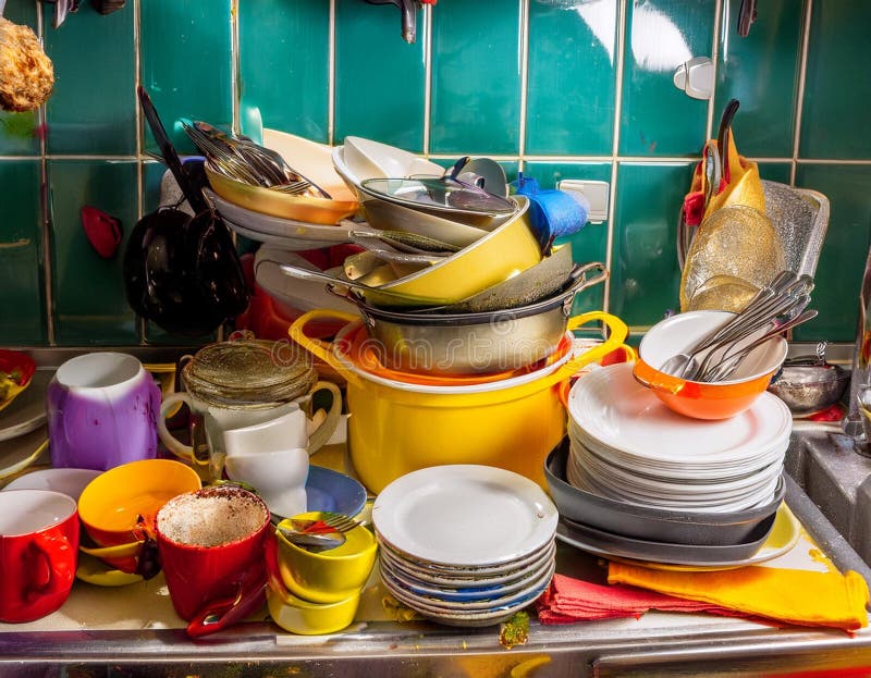 Washing Dirty Dishes in the Kitchen is a Routine but Essential Task ...
