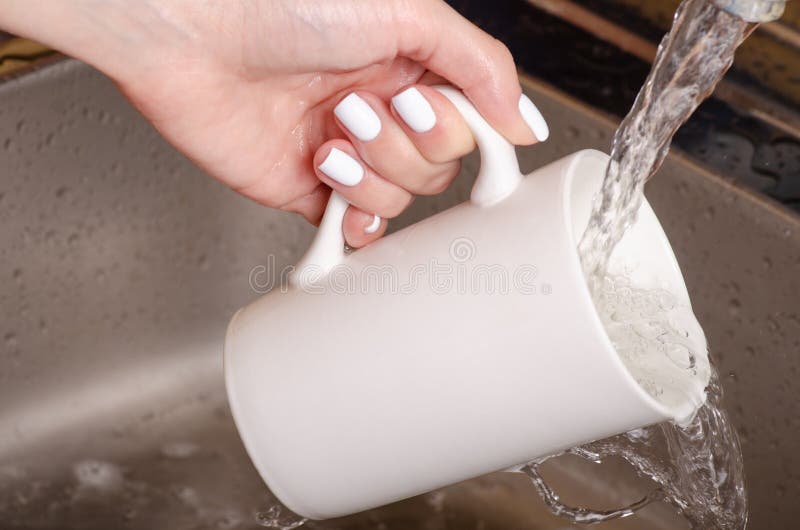 Washing Dishes Cup Mug in Hands Stock Image - Image of dirt, duty ...