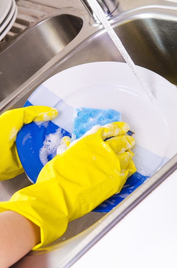 Washing Dishes in the Kitchen Stock Image - Image of dirty, house: 36604577