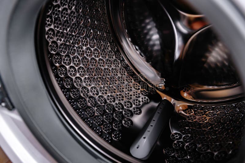 Washing Dryer Machine Inside View of a Drum. Stock Image - Image of ...