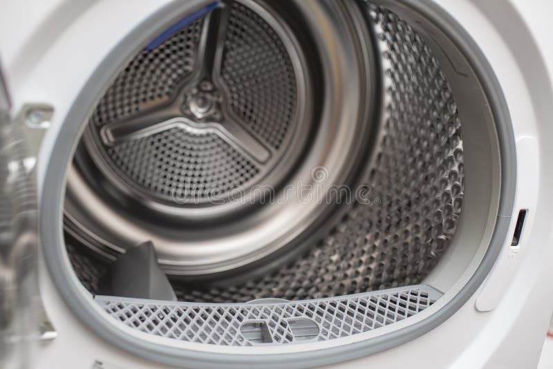 Washing Dryer Machine Inside View of a Drum. Stock Photo - Image of ...