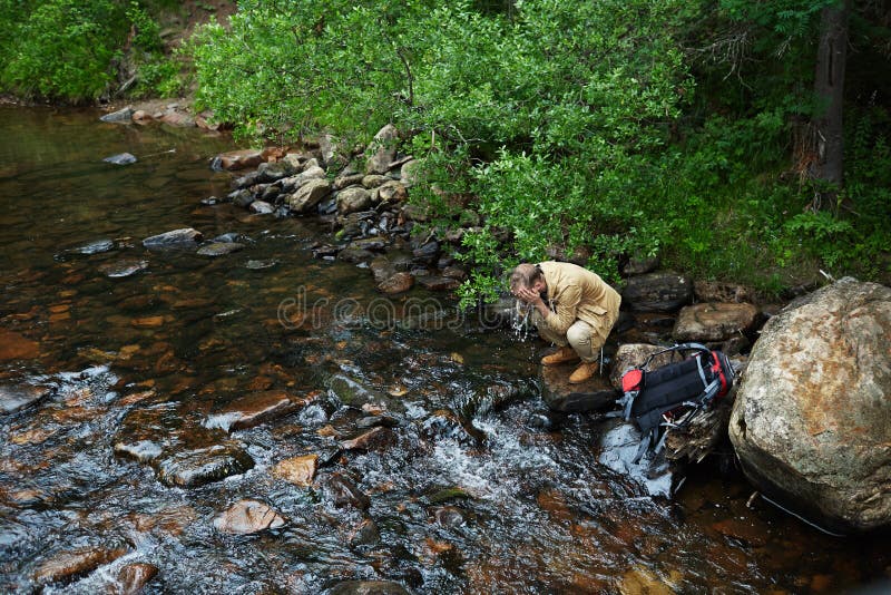 Man Washing Face River Stock Photos - Free & Royalty-Free Stock Photos ...
