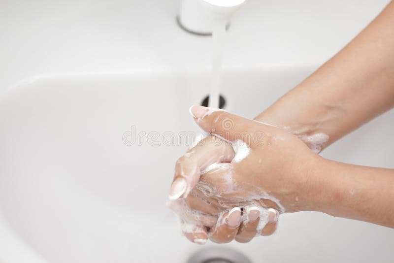 Washing Female Hands with White Soap Stock Photo - Image of clean ...