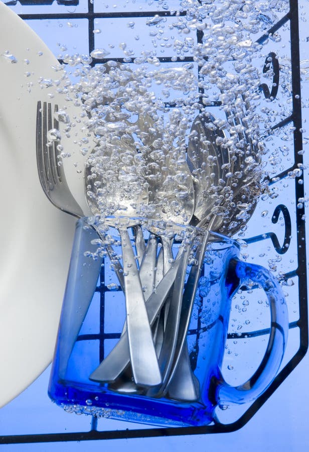 Washing flatware stock photo. Image of dishwasher, washing - 15397548