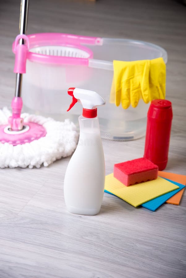 Washing Floors, Cleaning the Apartment Stock Image - Image of broom ...