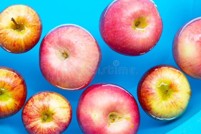Washing Fresh Apples in the Water Stock Image - Image of color, bright ...