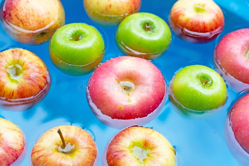 Washing Fresh Apples in the Water Stock Photo - Image of green, closeup ...