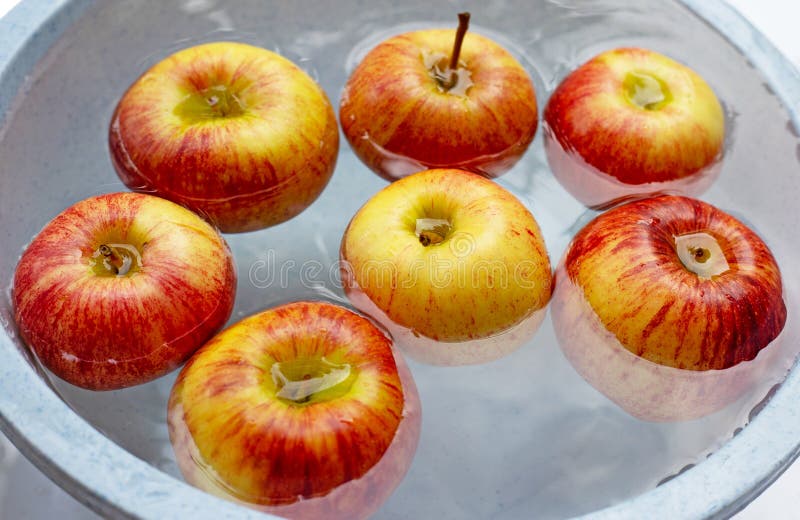 Washing Fresh Apples in the Water Stock Photo - Image of fruit, green ...