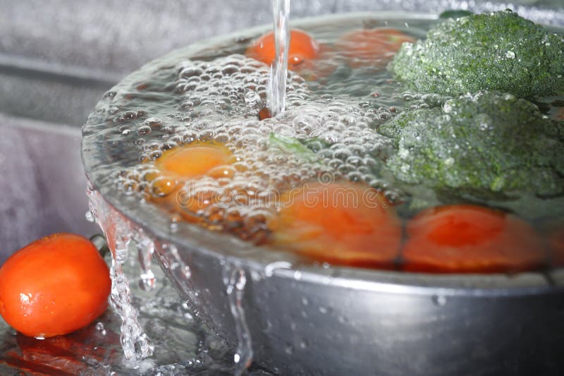 Washing fresh vegetable stock photo. Image of green, washing - 80682838
