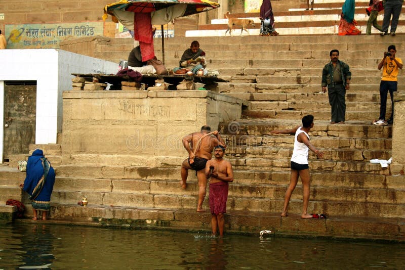 Washing at Ganges river editorial stock photo. Image of hindi - 18042838